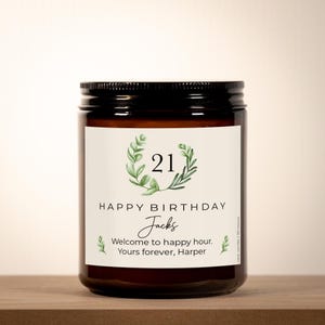 Personalized Birthday Candle - Any Age Candle - Birthday Gift - 21st ...