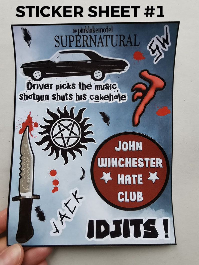 Supernatural Sticker Sheets Dean Winchester Castiel Sam Winchester Supernatural Sticker Sheets Dean Winchester Castiel Sam Winchester