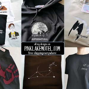 Castiel's Handprint - Dean Supernatural - Embroidered Crewneck ...