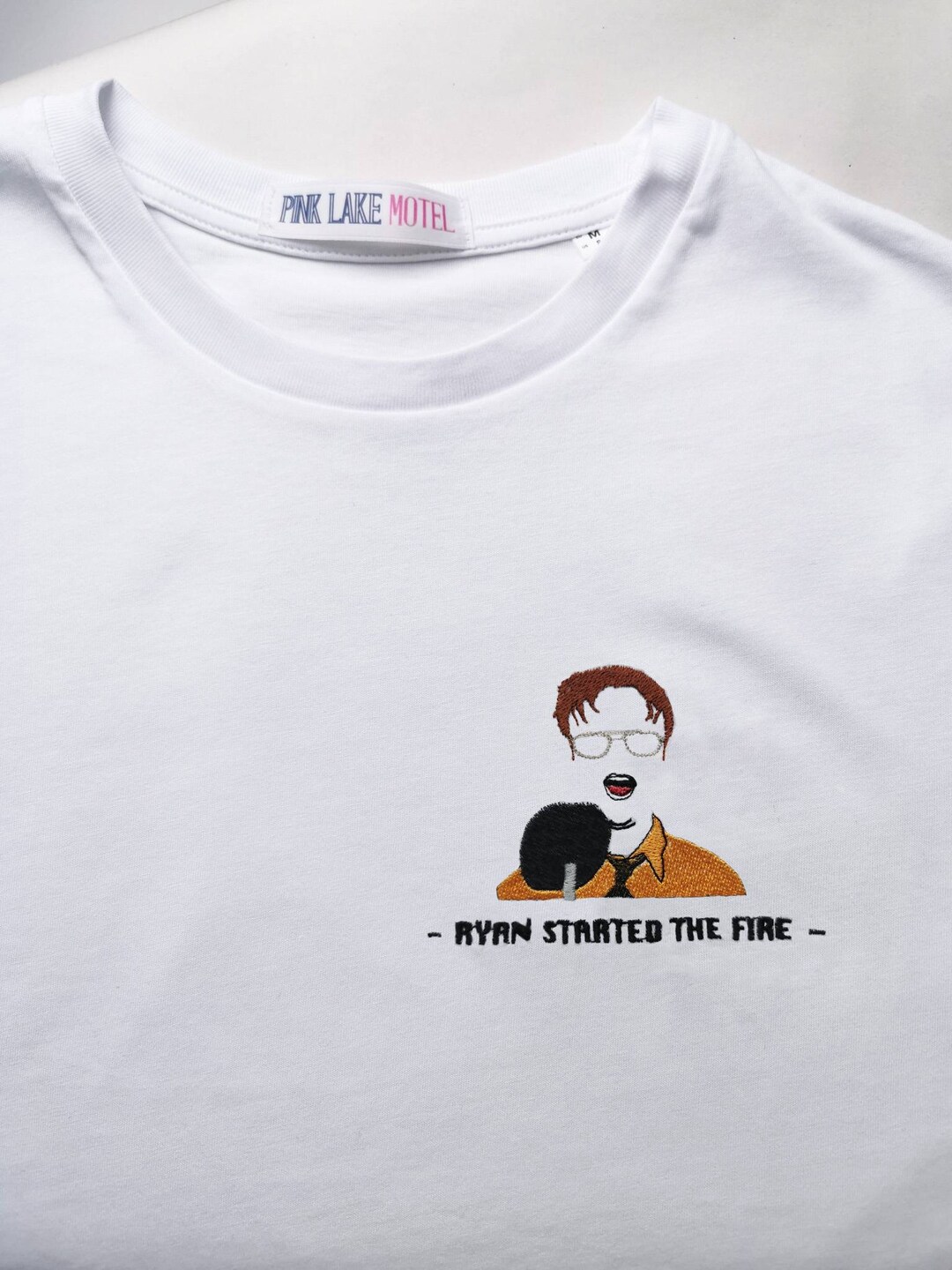 Dwight Ryan Started the Fire the Office Embroidered T-shirt Dwight ...