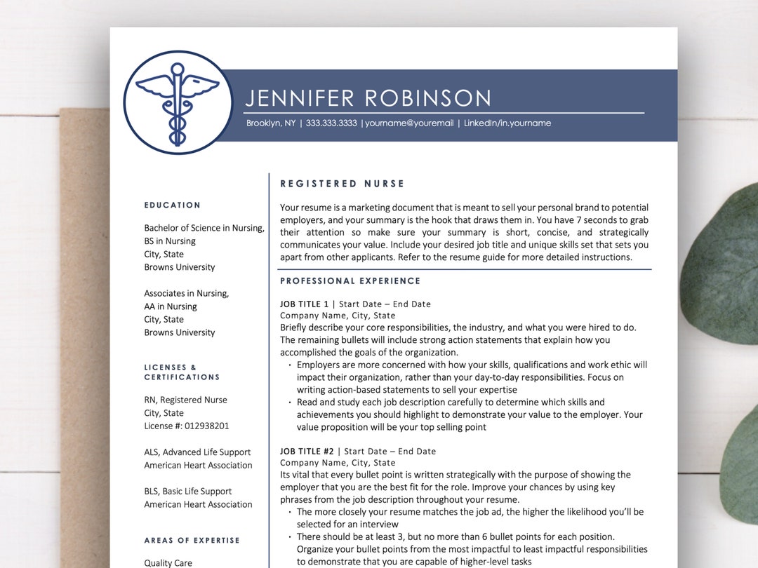 Nurse Resume Template, Nurse CV Template, Healthcare Resume ...