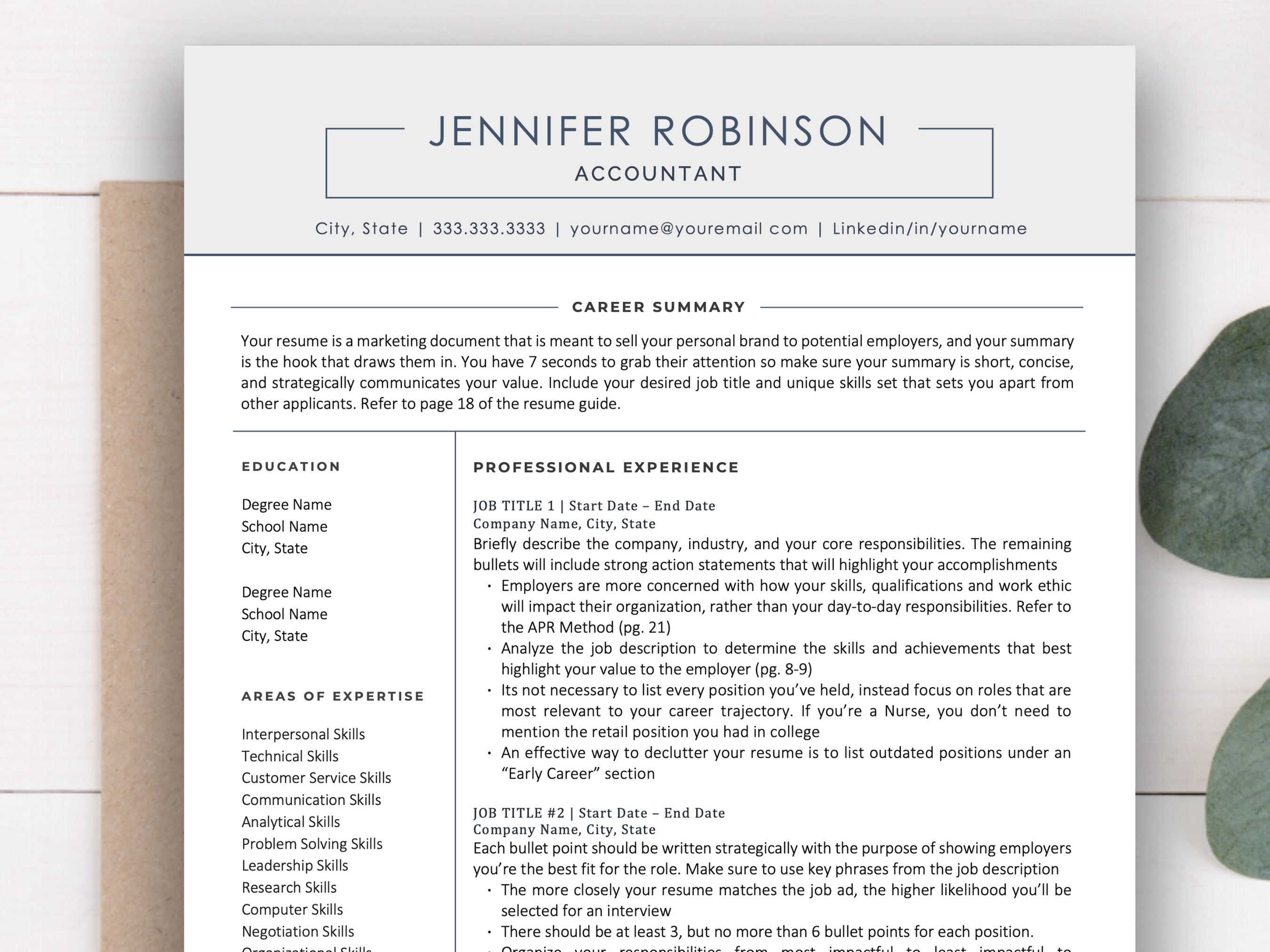 Clean, Modern Resume Template | Professional Resume Template | Modern ...