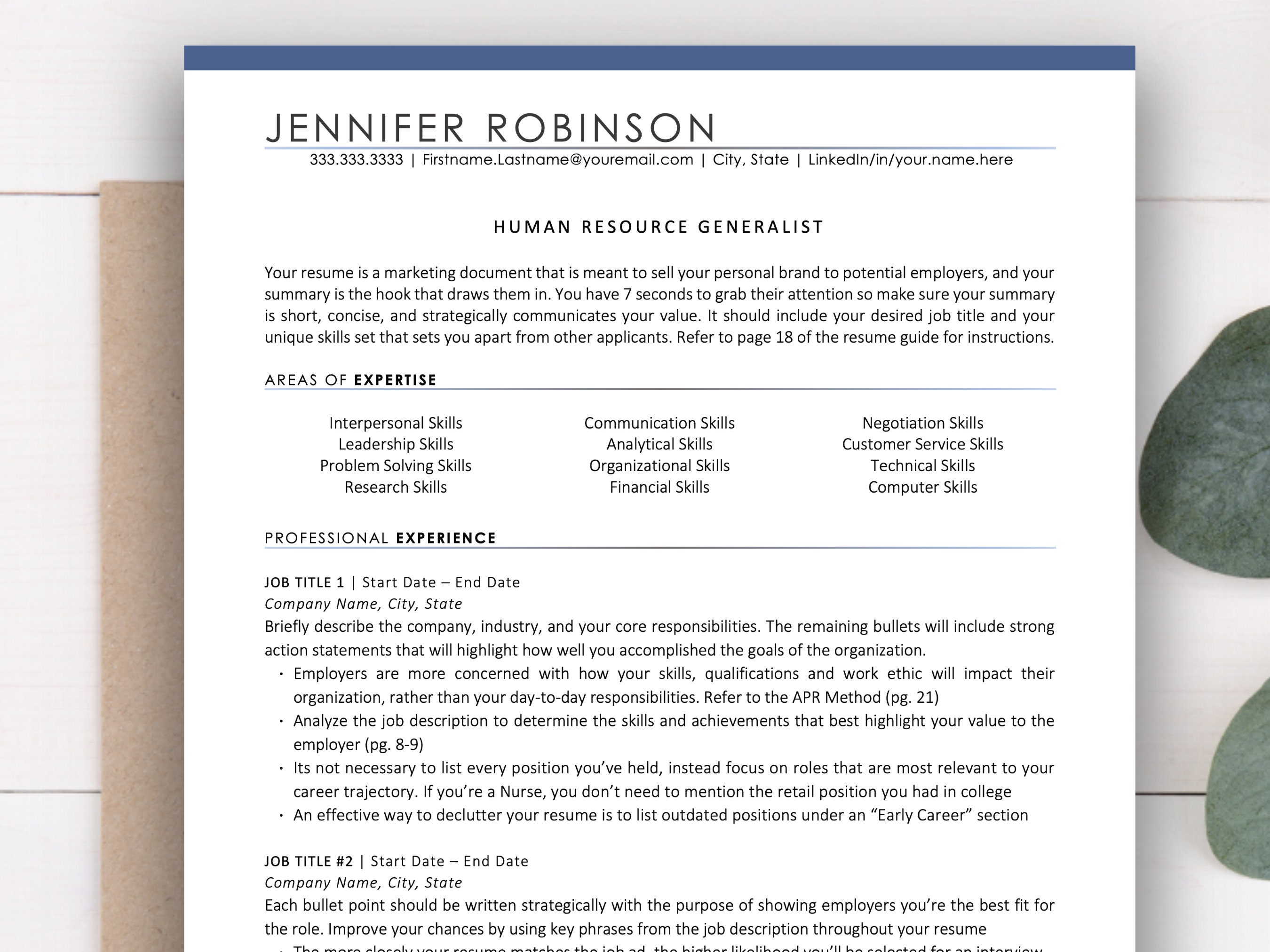 Clean, Executive Resume Template 2023, Modern CEO Resume Template for Word and Apple Pages ...