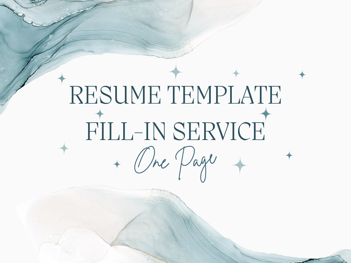 Resume Template Fill-in Service, Resume Edit Service, Template Fill In ...