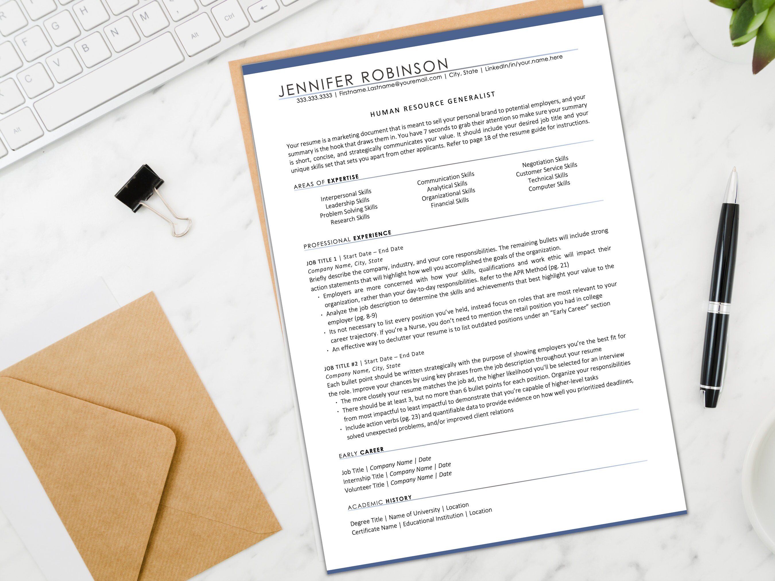 Clean, Executive Resume Template 2023, Modern CEO Resume Template for Word and Apple Pages ...