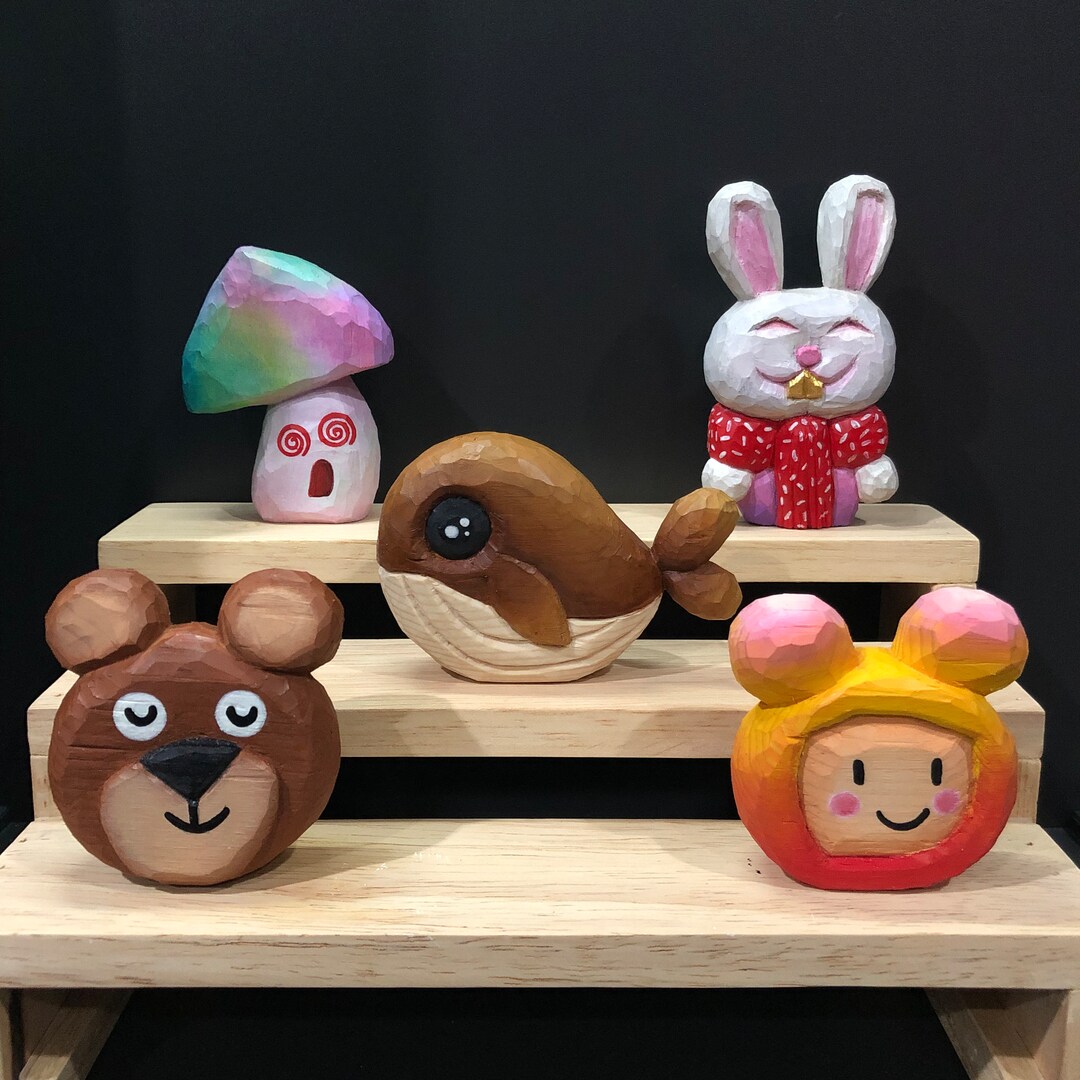 Wooden Figurines Wood Carving - Hand Carved Figurine Wooden Magnet ...