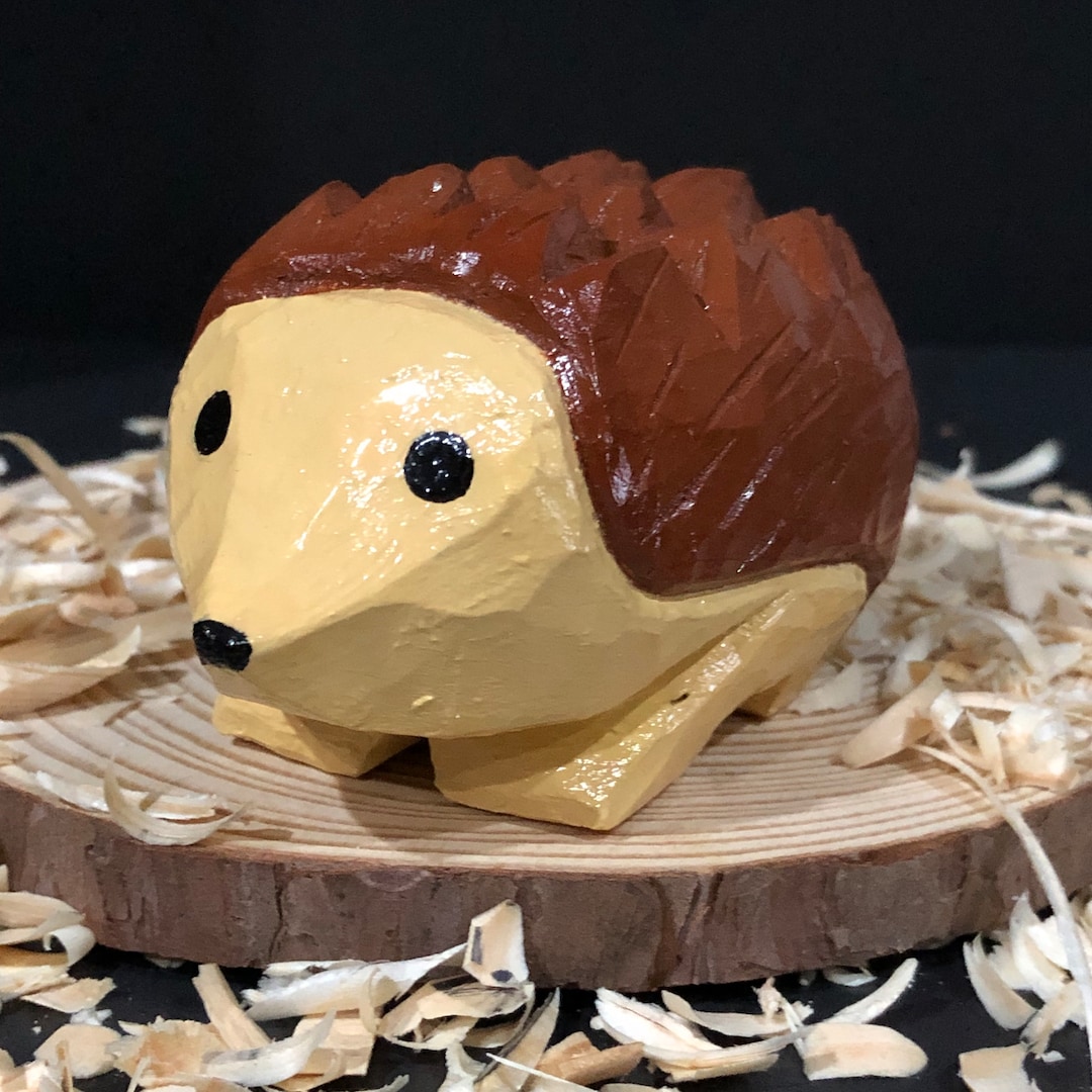Wooden Figurines Wood Carving - Hand Carved Figurine Wooden Porcupine ...