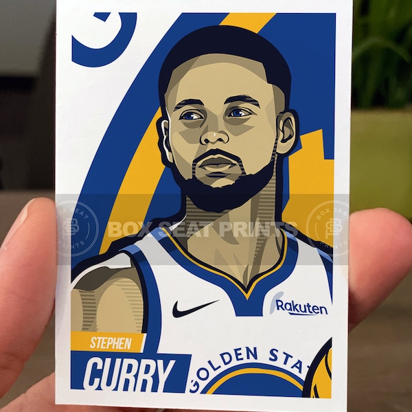 Steph Curry Basketball Card - Etsy