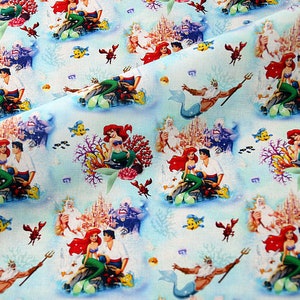 Ariel the Little Mermaid Fabric Disney Princess Fabric 100% Cotton ...