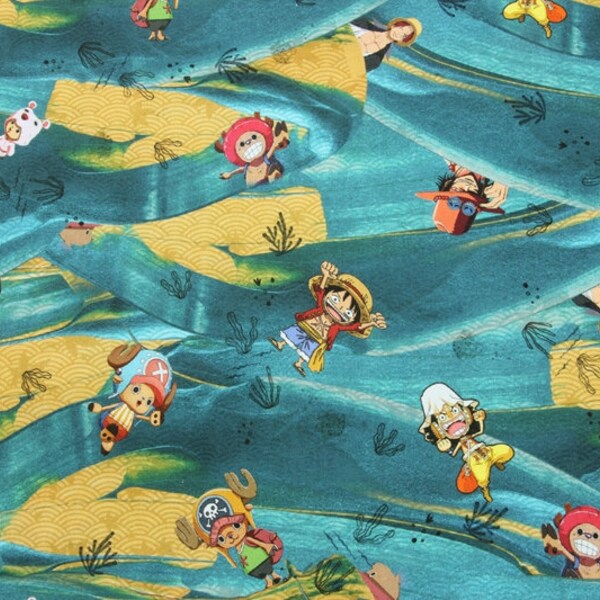 One Piece Anime Cotton Fabric - Etsy