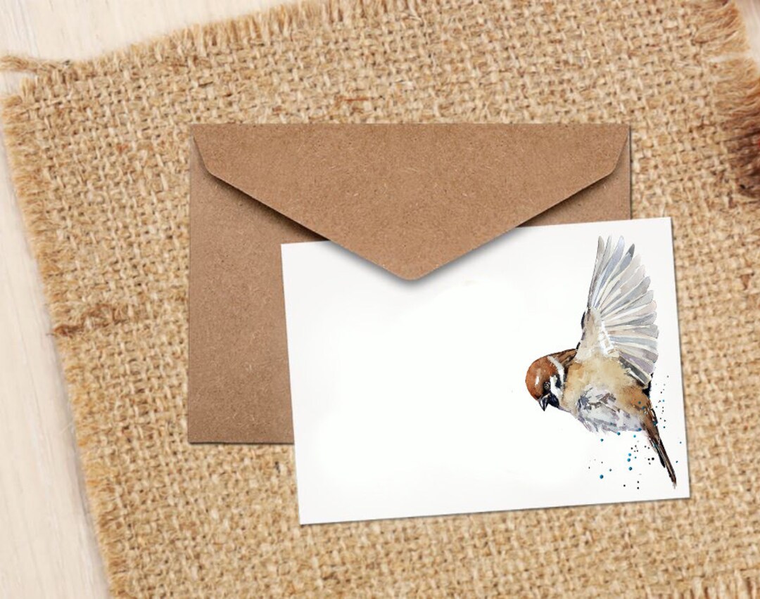 House Sparrow Watercolour Art Note/greeting Card -house Sparrow ...