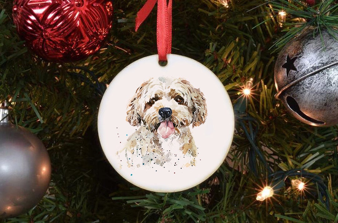 Cavapoo/cavoodle III Ceramic Circle Tree Decoration.cavapoo/cavoodle ...
