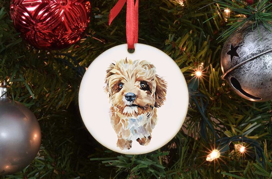 Cavapoo/cavoodle II Ceramic Circle Tree Decoration.cavapoo/cavoodle ...