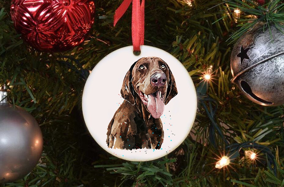 German Shorthaired Pointer Smile Heart Tree Decoration.gsp Xmas Tree ...