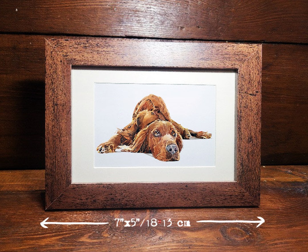 Red Setter Watercolour Miniature Framed Print,75/18/13cm Irish Setter ...