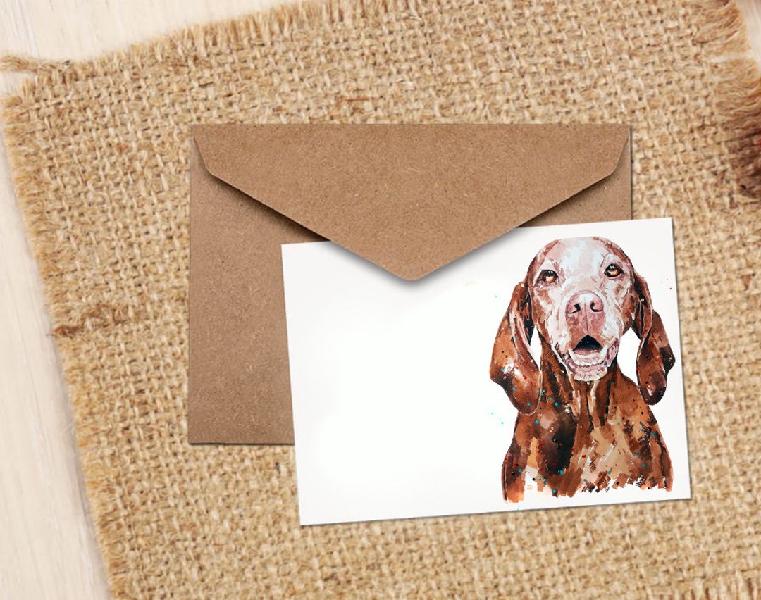 Vizsla Sugar Face Greeting/note Card.vizsla Cards,vizsla Note Cards ...