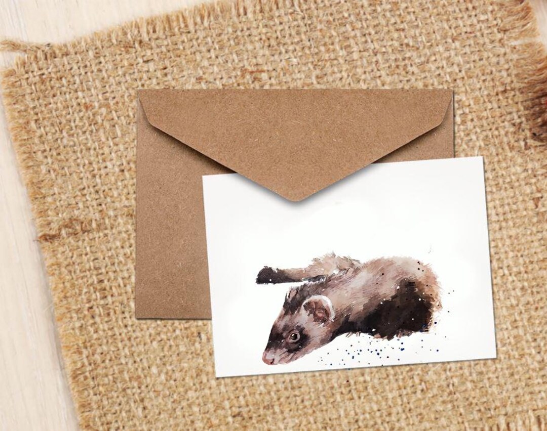 Ferret Greeting Card | Ferret Lover Gift | (4x6" Blank ...