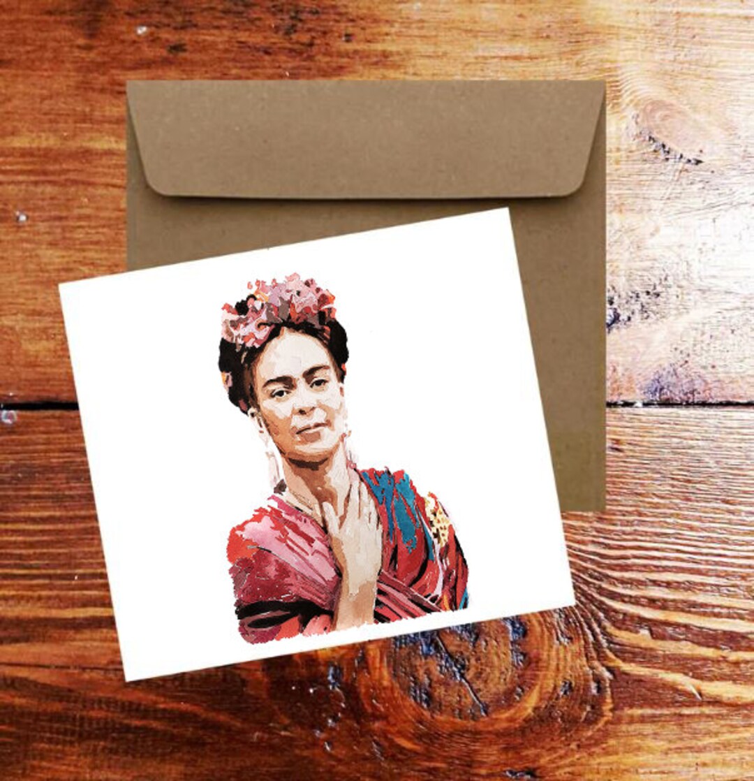 Frida Kahlo Greeting Card .frida Kahlo Watercolour Art Card,frida Kahlo ...