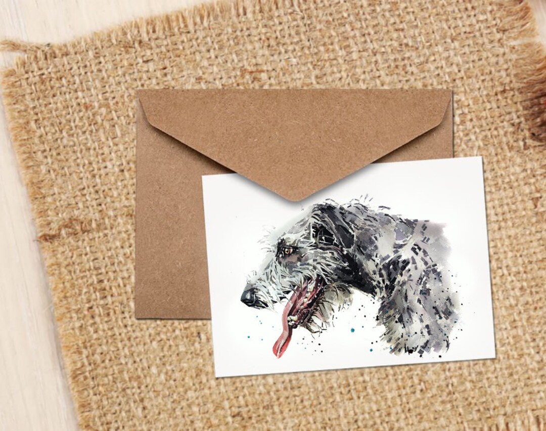 Irish Wolfhound the Thinker Greeting/note Card.irish Wolfhound Cards ...
