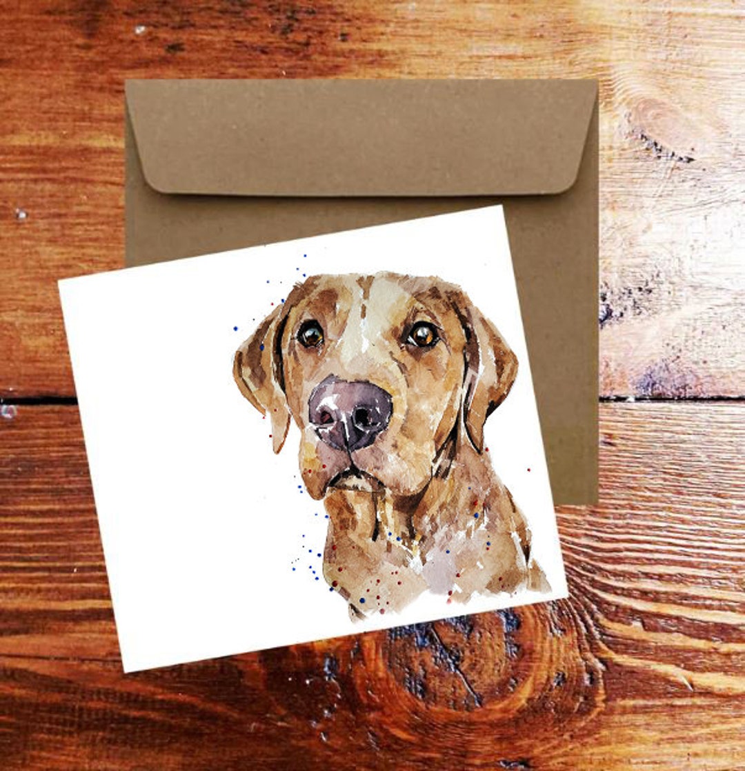 Red Fox Labrador Greeting/note Card.labrador Card,labrador Greeting ...
