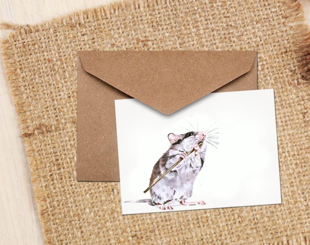 Field Mouse Greeting Card – Cute Animal Card – Blank Inside 4x6 ...