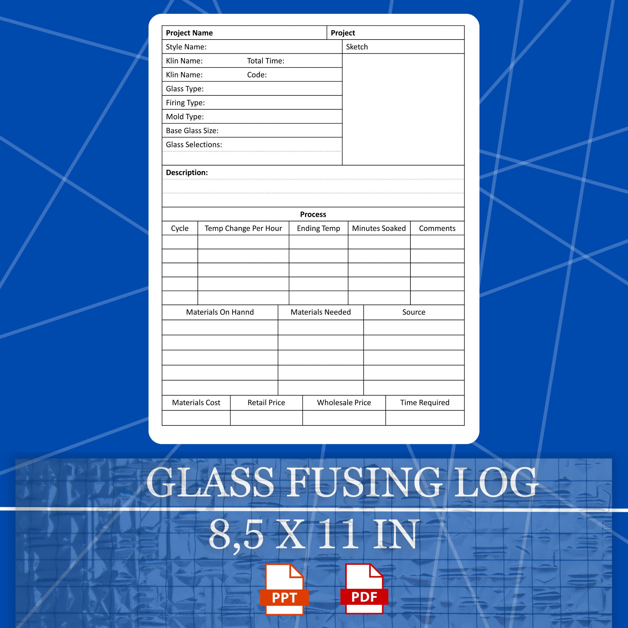 Glass Fusing Log Printable, All of Your Fused Glass Project Plans in ...