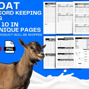 Goat Record Keeping Log | Goat Management Binder | Printable Planner ...