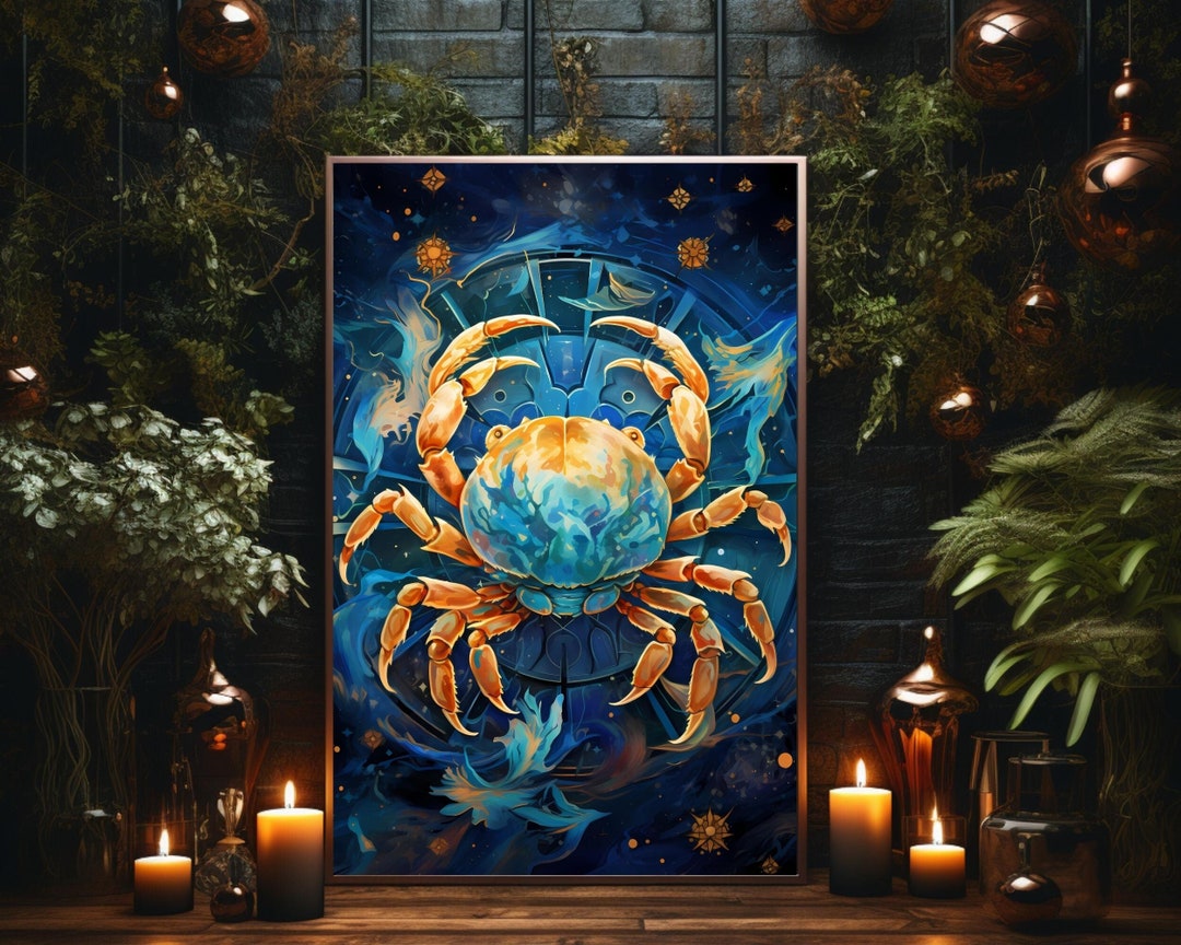 Spiritual Zodiac Sign "cancer", Spiritual Cancer Painting, Zodiac ...