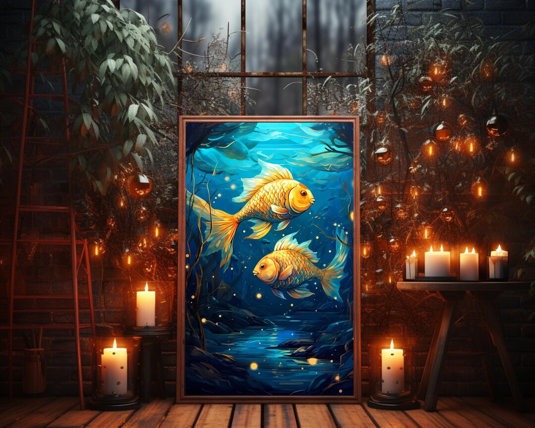 Magical Spiritual Zodiac Sign "pisces" Poster, Zodiac Sign Poster ...