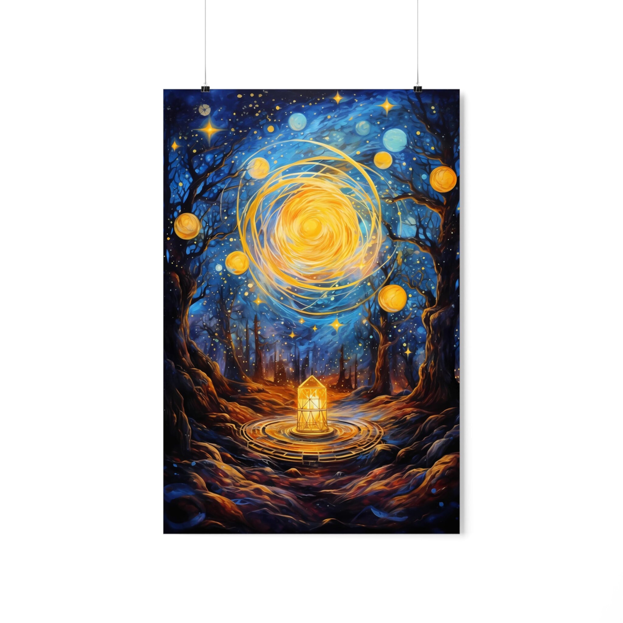 Spiritual Meditation Room Poster - Van Gogh Inspired I Spiritual Lights ...