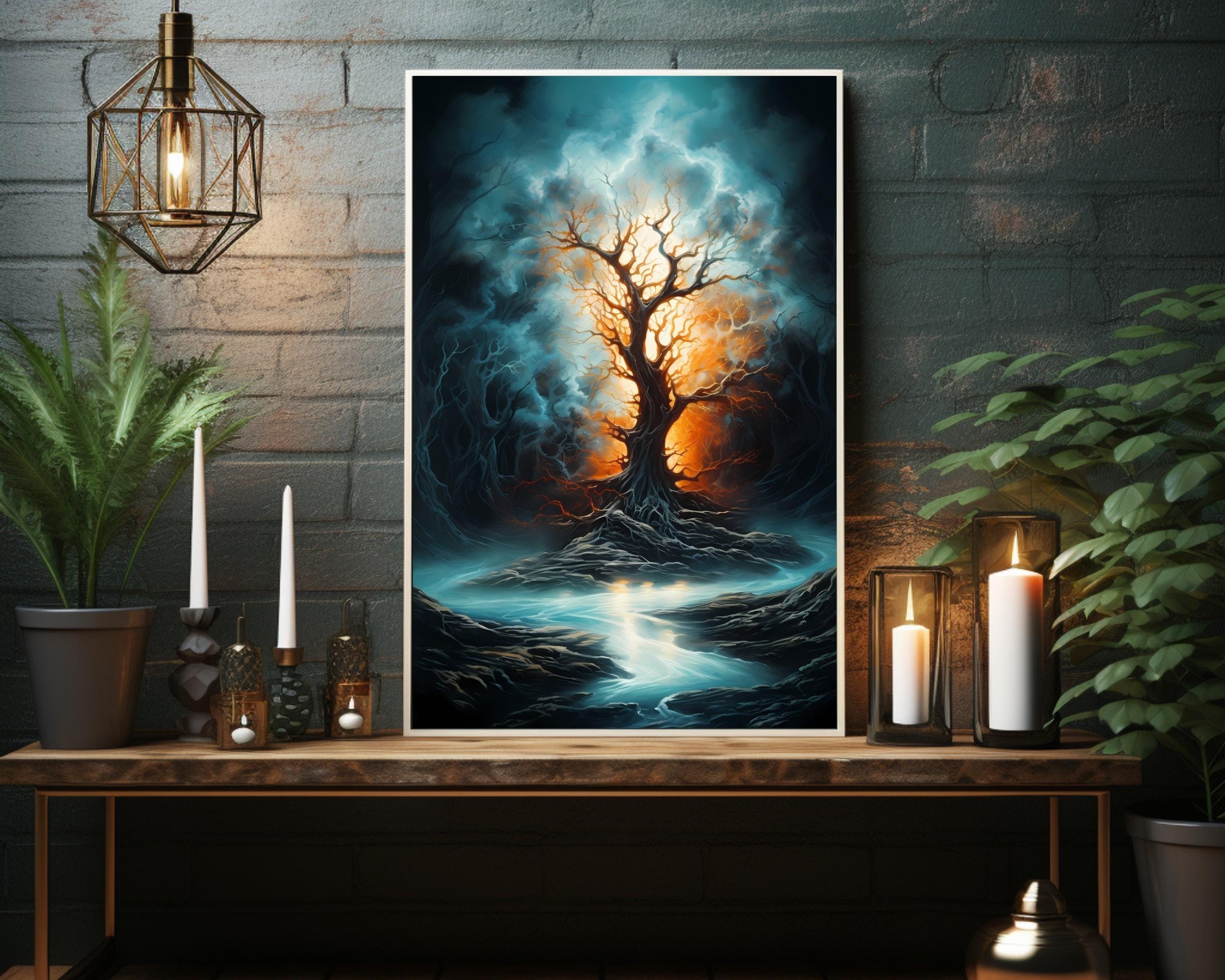 Tree of Elements Wall Art Print I Fantasy Painting I Tree Poster I Tree ...