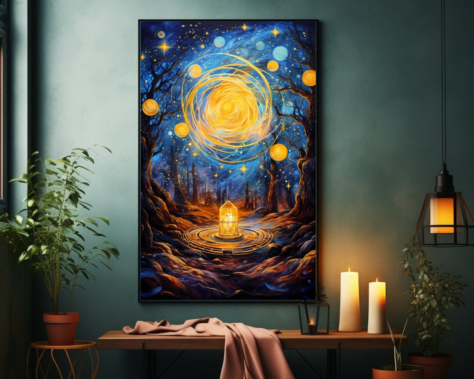 Spiritual Meditation Room Poster - Van Gogh Inspired I Spiritual Lights ...