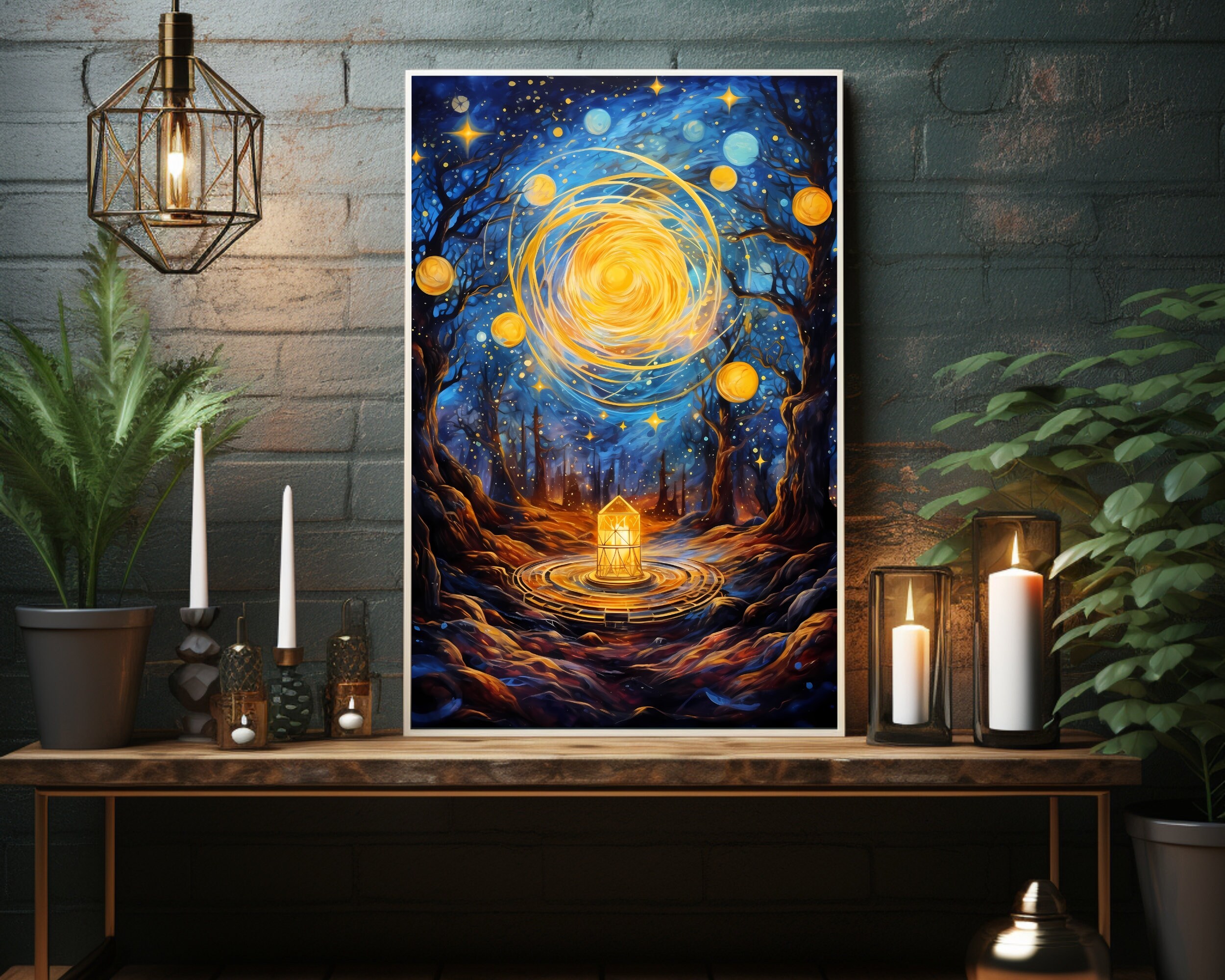 Spiritual Meditation Room Poster - Van Gogh Inspired I Spiritual Lights ...