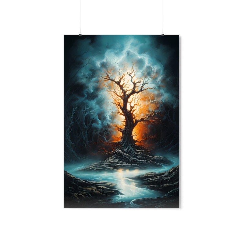 Tree of Elements Wall Art Print I Fantasy Painting I Tree Poster I Tree ...