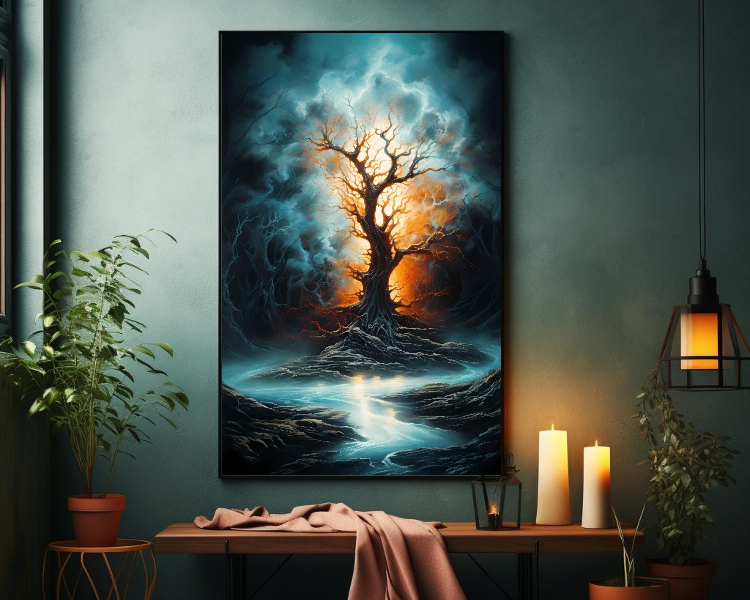 Tree of Elements Wall Art Print I Fantasy Painting I Tree Poster I Tree ...