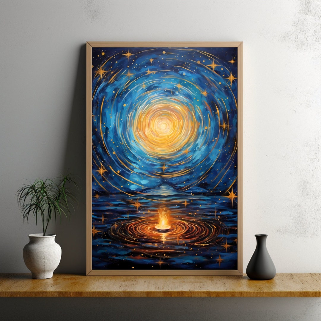 Meditation & Trance Poster, Van Gogh Inspired, Celestial Wall Art ...