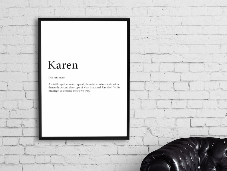 Karen Meme Dictionary Definition | Digital Download | Humorous Art ...