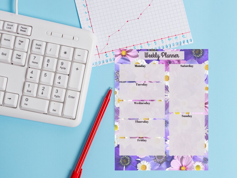 Floral Vertical Weekly Printable Planner - Etsy UK