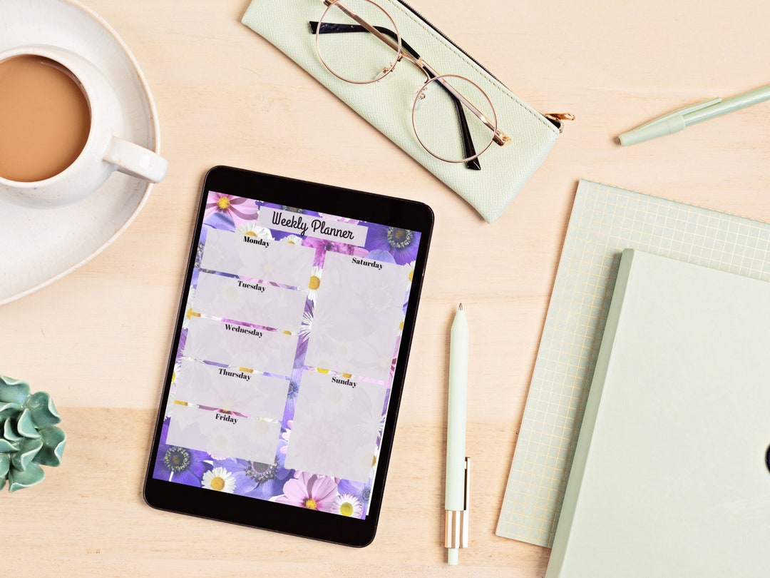 Floral Vertical Weekly Printable Planner - Etsy UK
