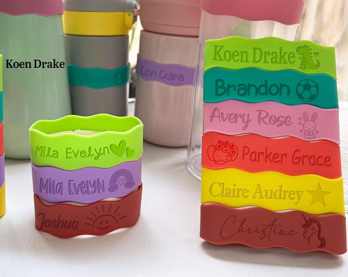 Name Stickers for Water Bottles, Personalized Name Decals for 16 Oz, 24 ...
