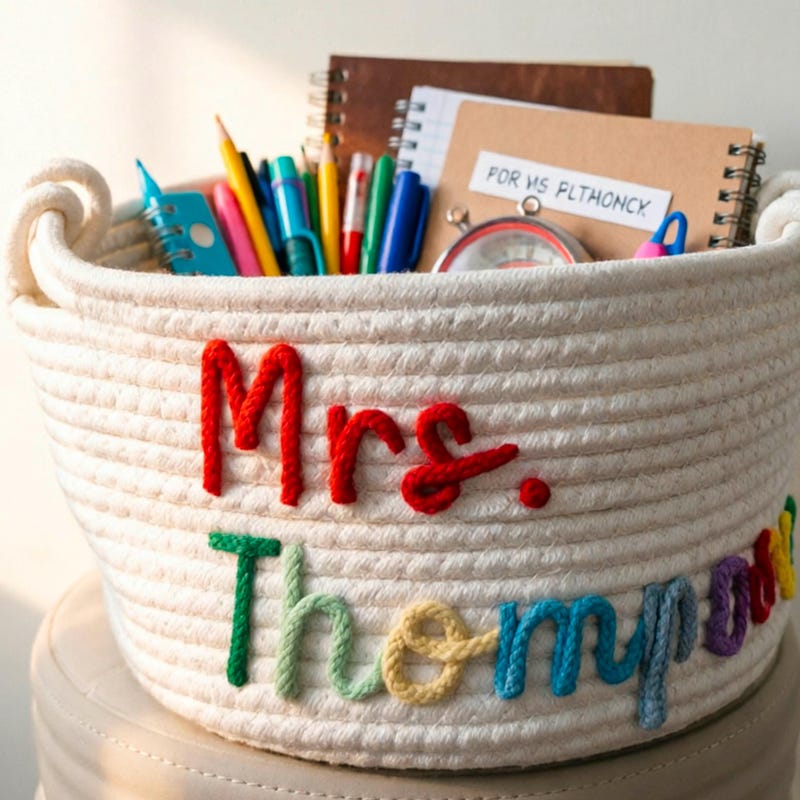 Basket With Teachers Name - Etsy
