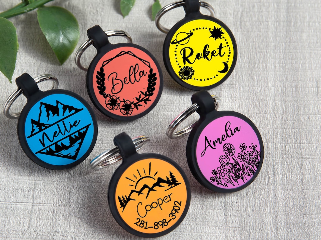 Personalized Dog Tag Silent Dog Tag for Pet Engraved Dog Tag,round ...