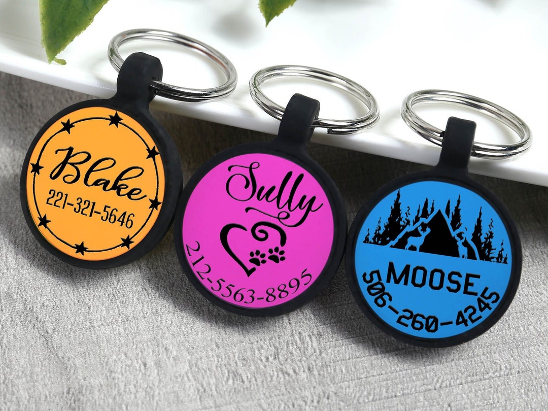 Dog Tag Personalized Silent Dog Tag for Pet Engraved Dog Tag ,round ...