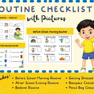 Visual Routine Checklists, Printable Before School Routine Checklist ...
