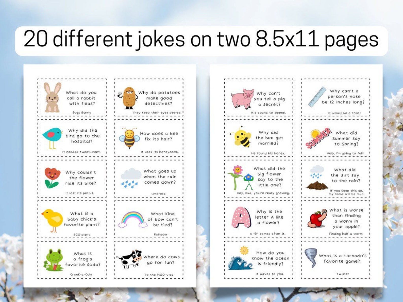 Spring Lunchbox Notes, Jokes for Kids, Printable Jokes for Kids ...