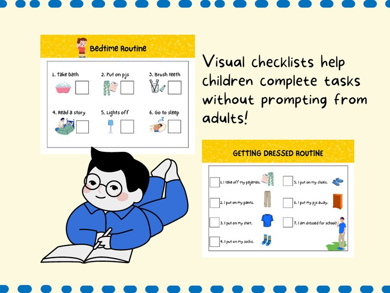 Visual Routine Checklists, Printable Before School Routine Checklist ...