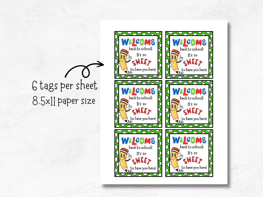 Printable Back to School Gift Tag, School Open House Favor Gift Tag ...