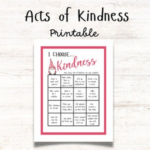 Random Acts of Kindness Activity, Be Kind Bucket List, Be Kind Mark off ...