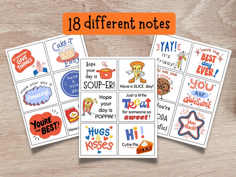 Fall Lunchbox Notes, November Lunchbox Notes, Printable Lunchbox Notes ...