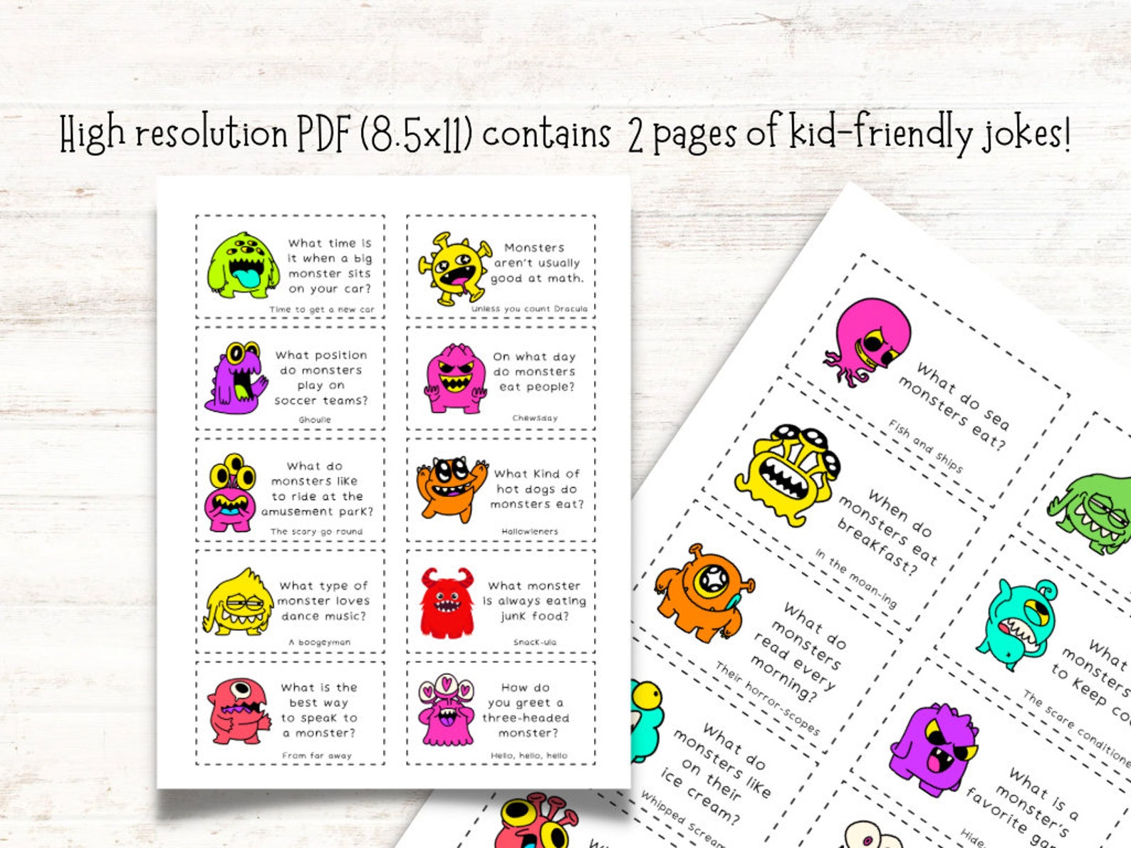 Monster Jokes for Kids, Printable Jokes for Kids, Monster Riddles ...